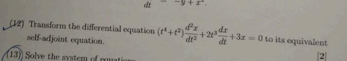 Solved (12) ﻿Transform the differential equation | Chegg.com