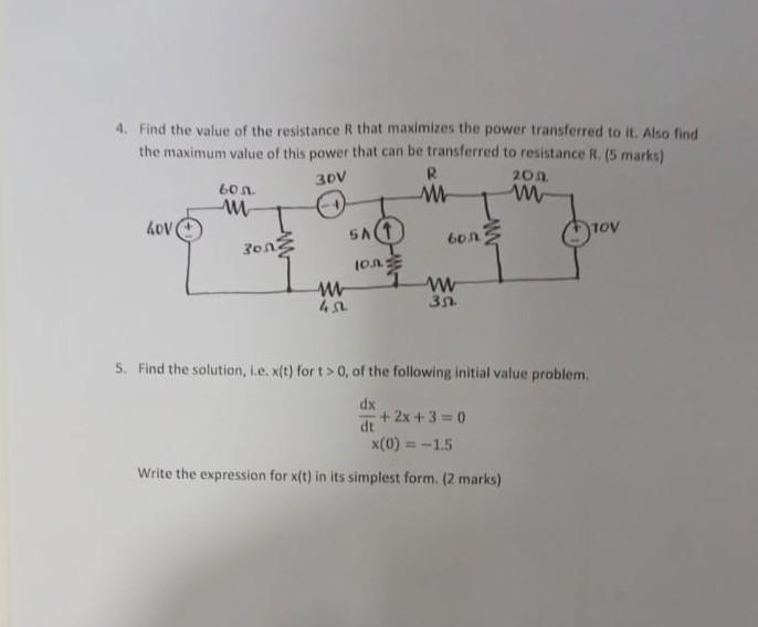 Solved 4. Find the value of the resistance R that maximizes | Chegg.com