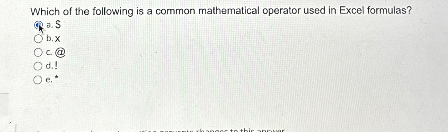 Solved Which of the following is a common mathematical | Chegg.com