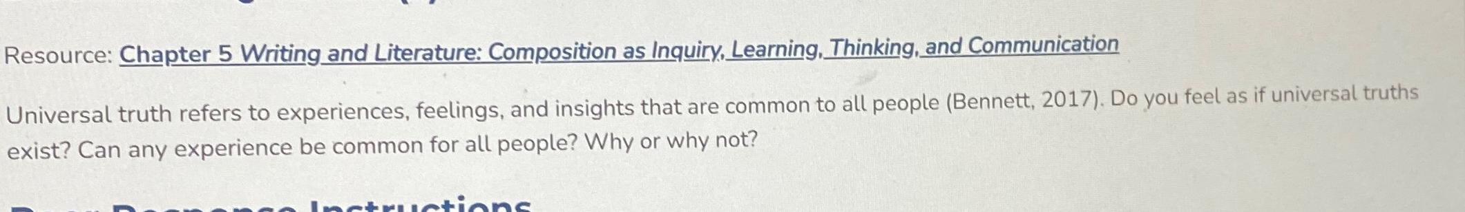 Solved Resource: Chapter 5 ﻿Writing and Literature: | Chegg.com