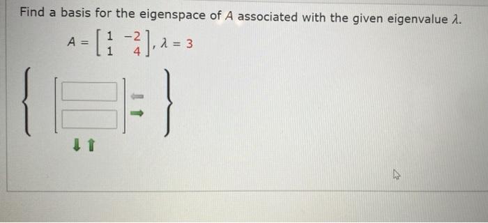 Solved Find a basis for the eigenspace of A associated with | Chegg.com