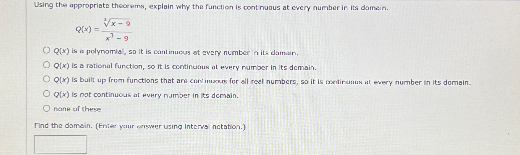 Solved Using the appropriate theorems, explain why the | Chegg.com