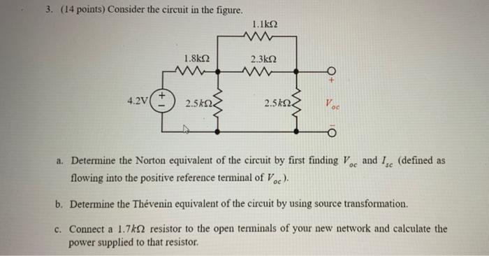 Solved 3. (14 points) Consider the circuit in the figure. a. | Chegg.com