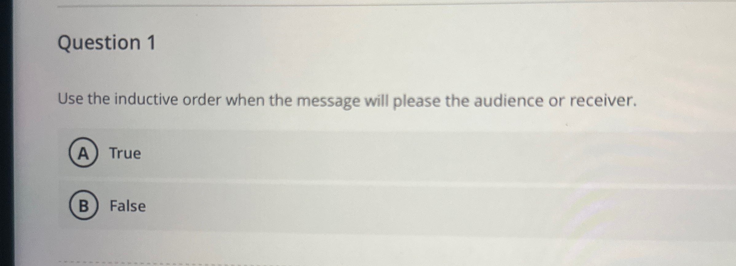 Solved Question 1Use the inductive order when the message | Chegg.com