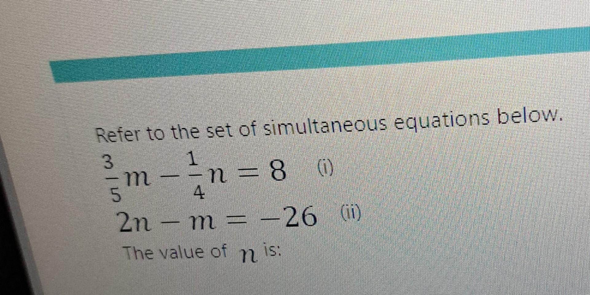 Solved Refer to the set of simultaneous equations below. | Chegg.com