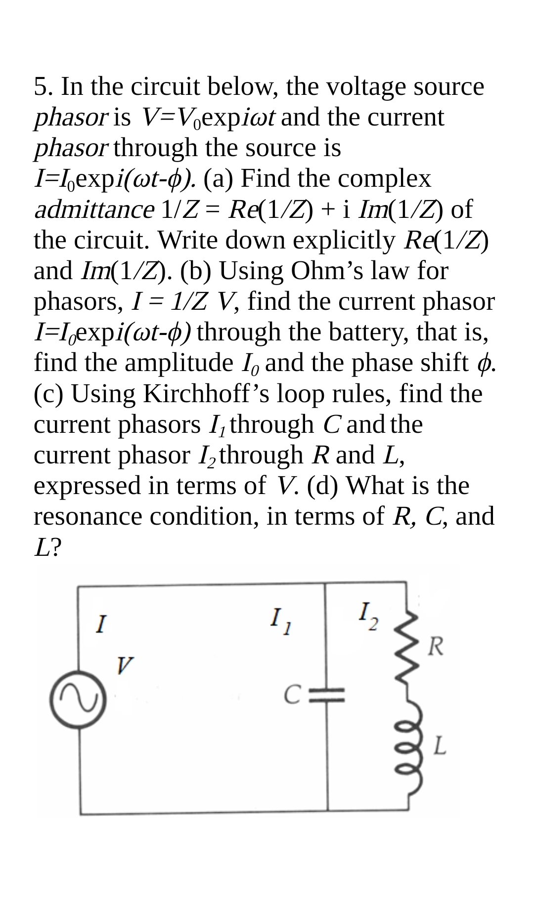 Solved In the circuit below, the voltage source phasor is | Chegg.com