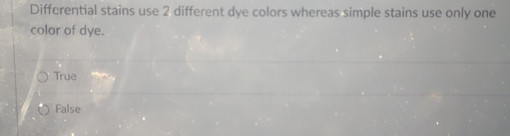 Solved Differential stains use 2, ﻿different dye colors | Chegg.com