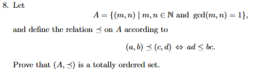 Solved LetA={(m,n)|m,ninN and gcd(m,n)=1},and define the | Chegg.com