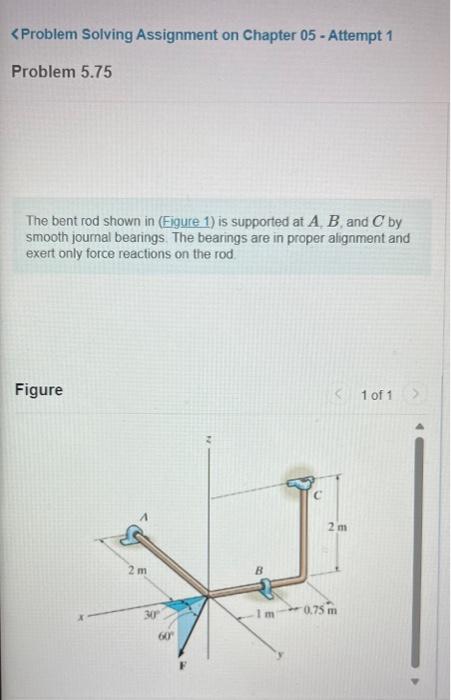 Solved The bent rod shown in (Figure 1) is supported at | Chegg.com