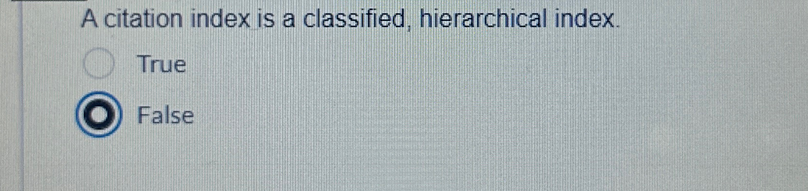 Solved A citation index is a classified, hierarchical | Chegg.com