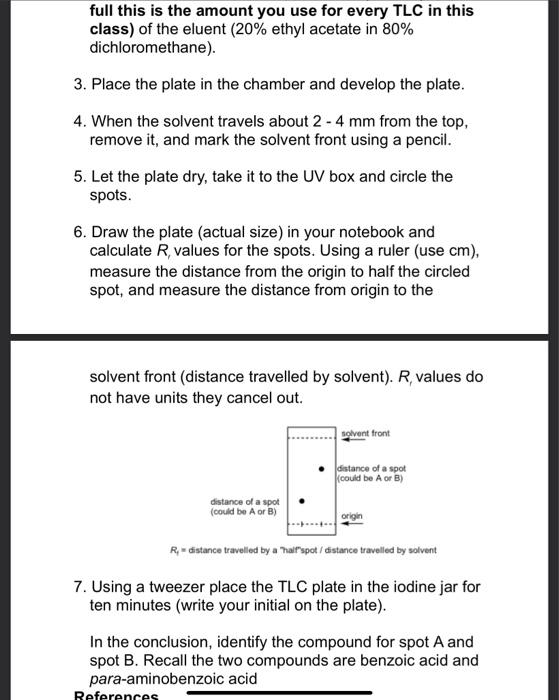 Solved I got an RF value of 0.85cm for spot A on my TLC | Chegg.com