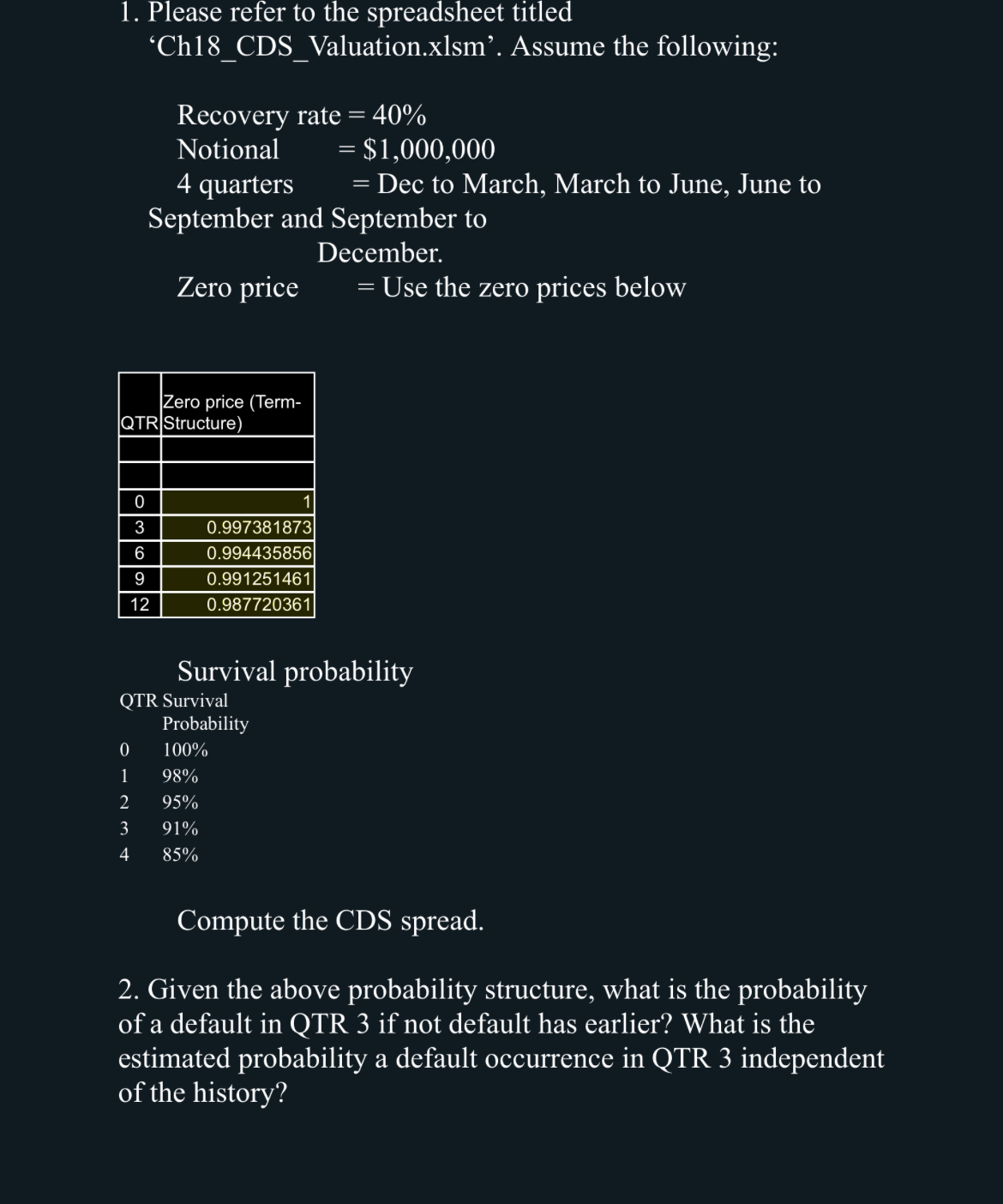 Solved by an EXPERT Please refer to the spreadsheet | Chegg.com