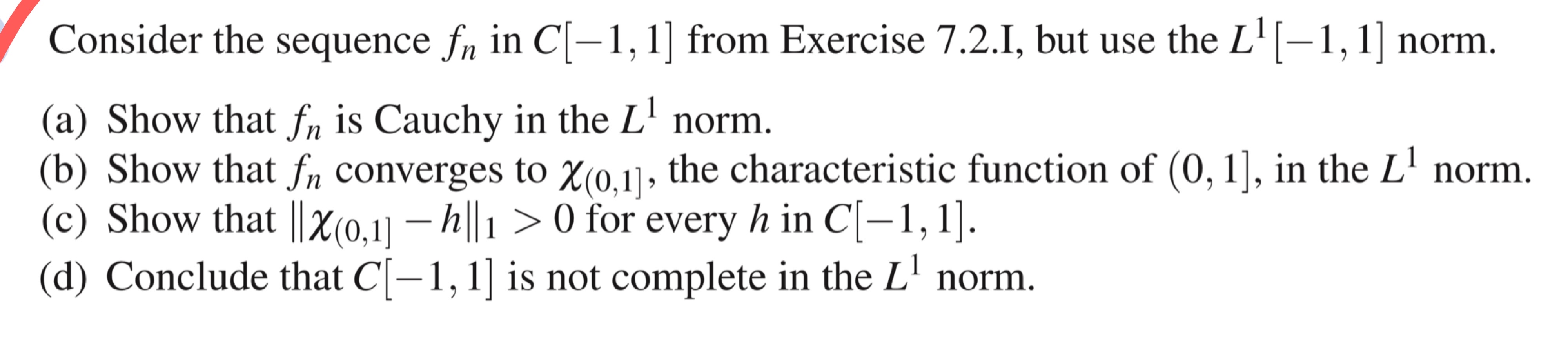 Solved Consider the sequence fn ﻿in C[-1,1] ﻿from Exercise | Chegg.com
