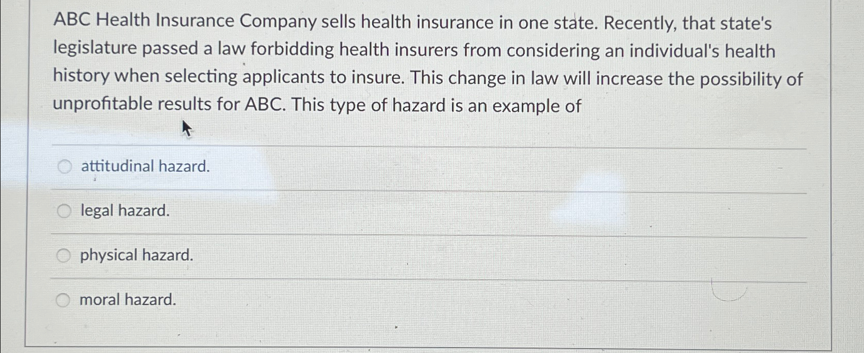 Solved ABC Health Insurance Company sells health insurance | Chegg.com