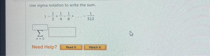 Solved Use sigma notation to write the sum. | Chegg.com