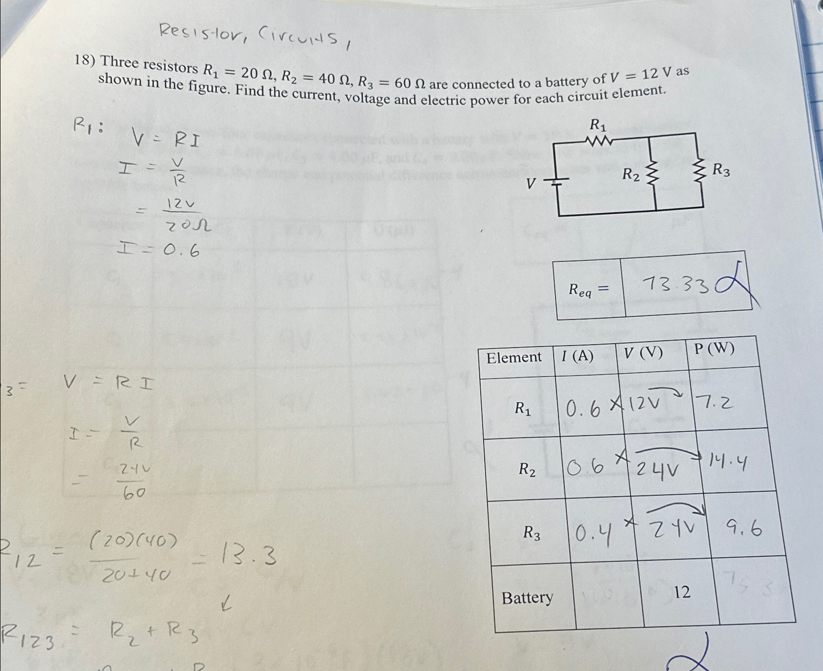 Solved Resistor, Circuas,Three resistors | Chegg.com