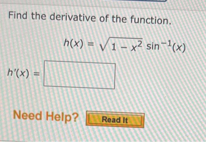 Solved Find the derivative of the function. | Chegg.com