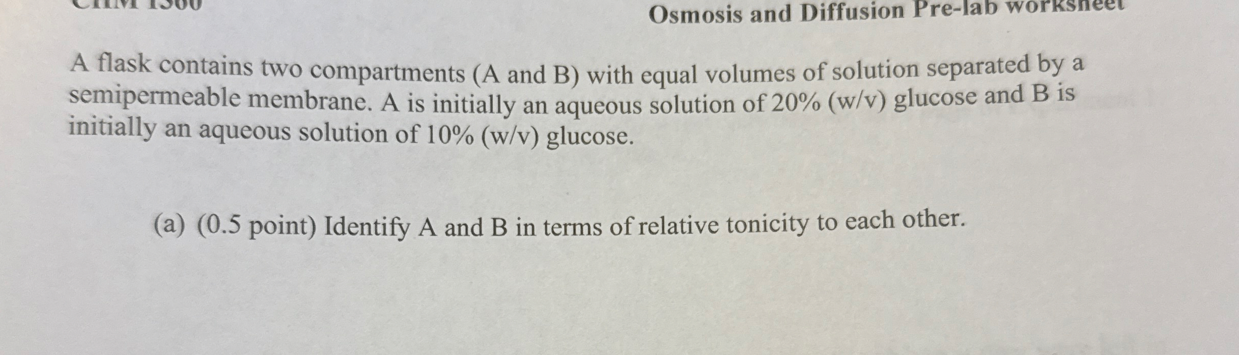 Solved A flask contains two compartments ( ﻿A and B ) ﻿with | Chegg.com