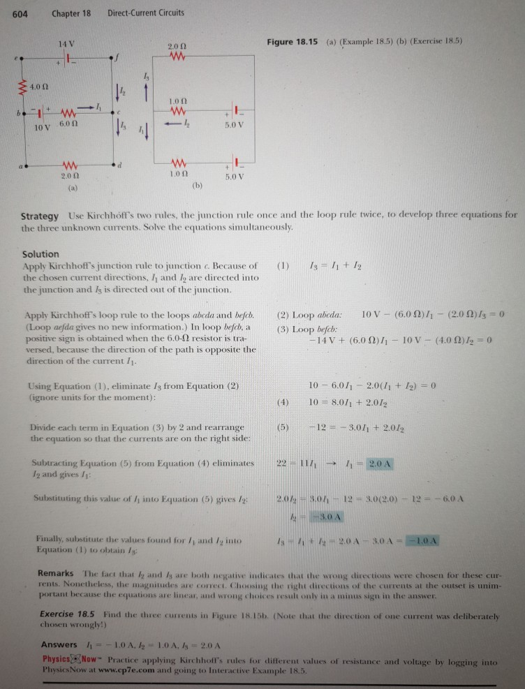 Solved 604 Chapter 18 Direct-Current Circuits 14 V Figure | Chegg.com
