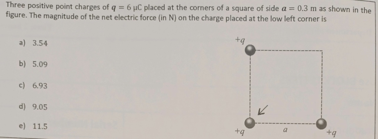 Solved Three positive point charges of q=6μC ﻿placed at the | Chegg.com