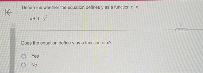 Solved Determine Whether The Equation Defines Y As A