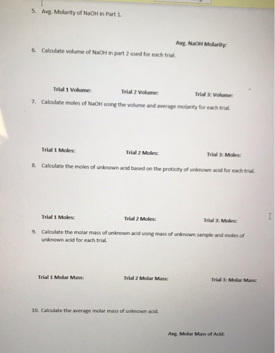 Solved Experiment 7: Acid-Base Titrations Due Date: Monday | Chegg.com