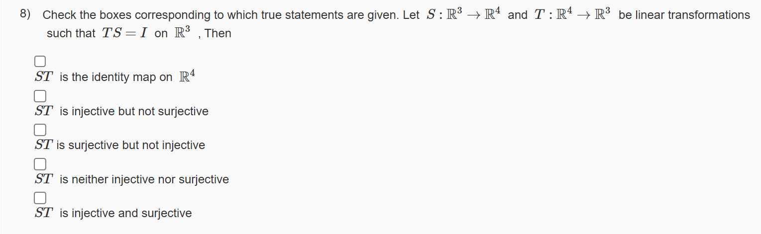Check the boxes corresponding to ﻿which true | Chegg.com