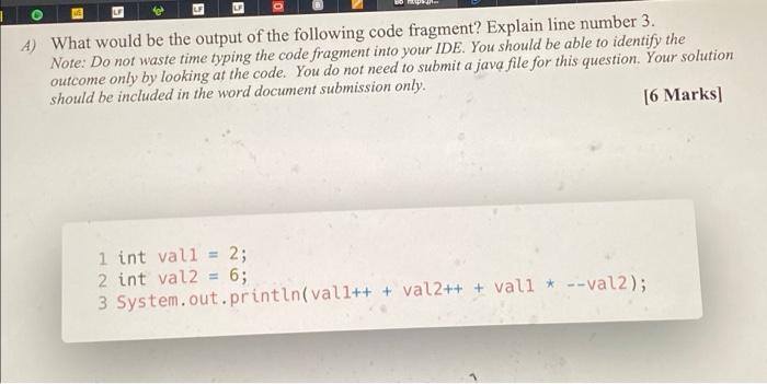 Solved A) What would be the output of the following code | Chegg.com