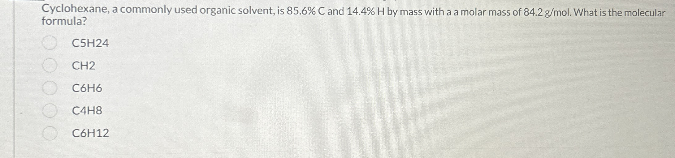 Solved Cyclohexane, a commonly used organic solvent, is | Chegg.com
