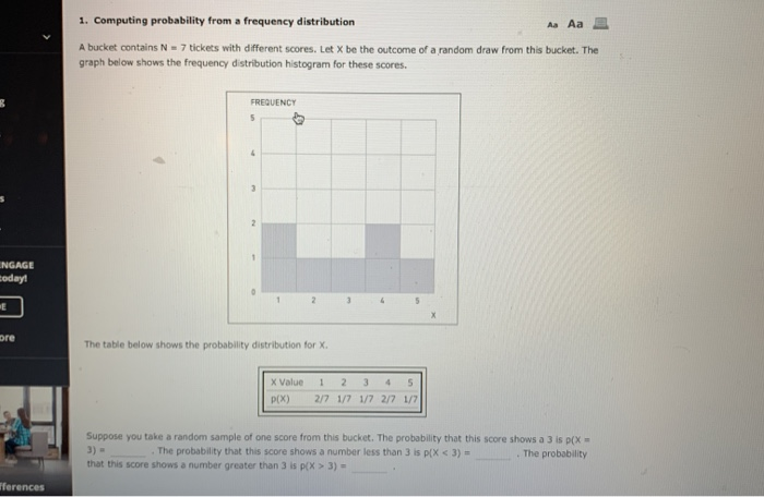 Solved 1. Computing probability from a frequency | Chegg.com