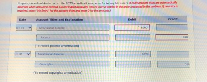 Solved Prepare journal entries to record the 2023 | Chegg.com