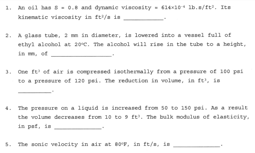 Solved An oil has S=0.8 ﻿and dynamic viscosity | Chegg.com