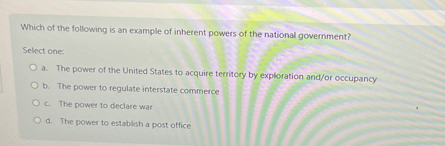 Solved Which of the following is an example of inherent | Chegg.com