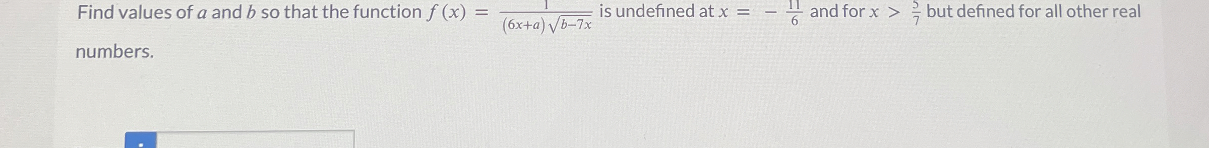 Solved Find values of a and b ﻿so that the function | Chegg.com