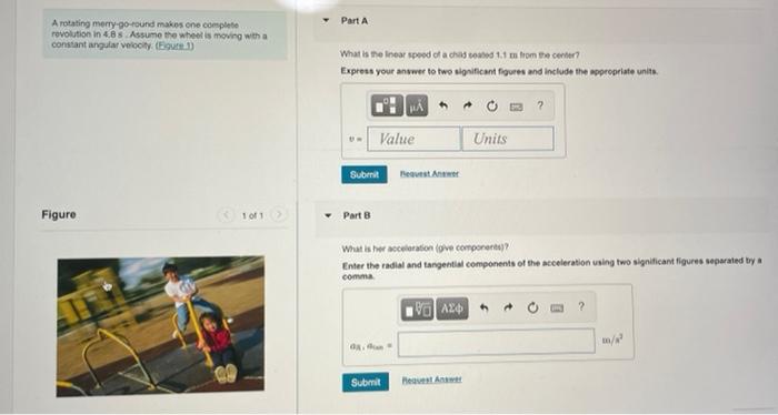Solved A rotating merry-go-round makes one complete. | Chegg.com