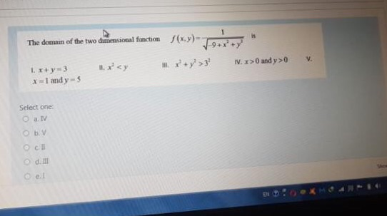 Solved 1 The domain of the two dimensional function /(x,y) - | Chegg.com