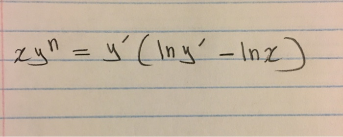 Solved zyn = y(Iny' - Inx) | Chegg.com