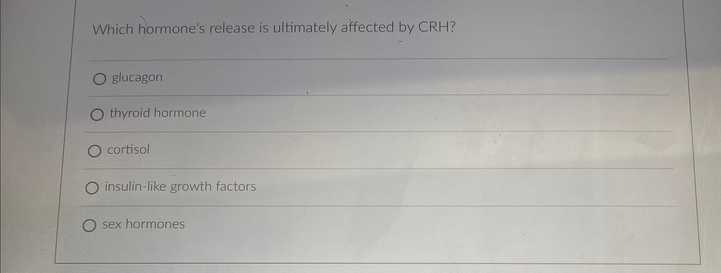 Solved Which hormone's release is ultimately affected by | Chegg.com