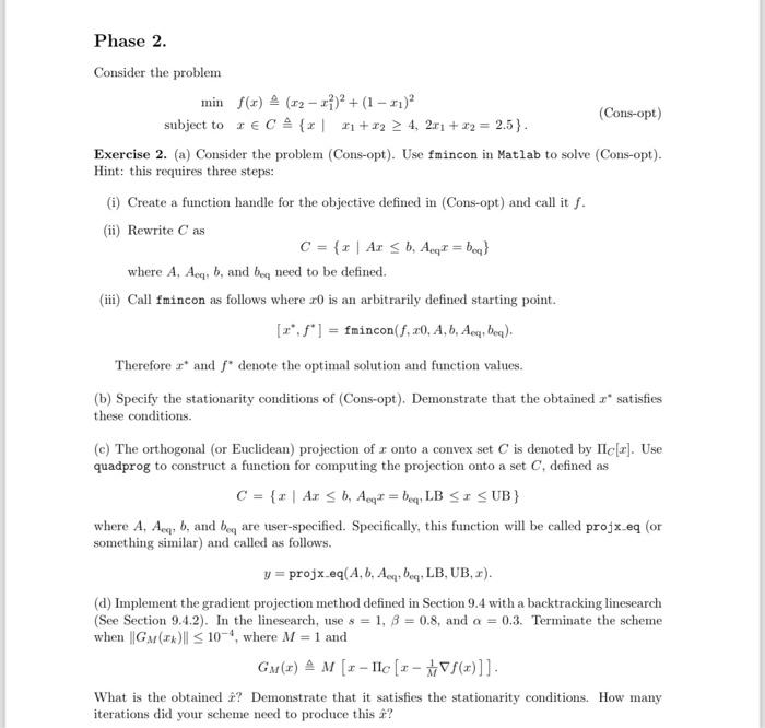 Solved Consider the problem min subject to | Chegg.com