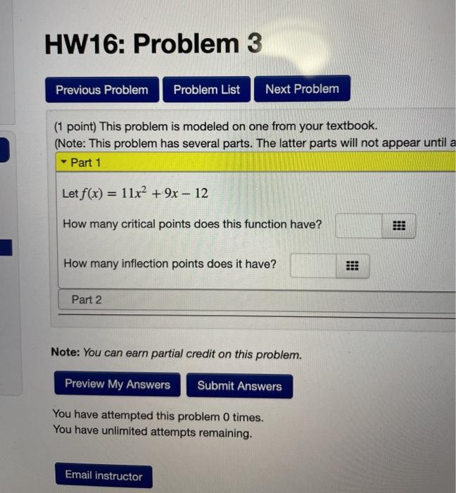 Solved HW16: Problem 3 Previous Problem Problem List Next | Chegg.com Solved HW16: Problem 3 Previous Problem Problem List Next | Chegg.com