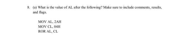 Solved (a) What is the value of AL after the following? Make | Chegg.com