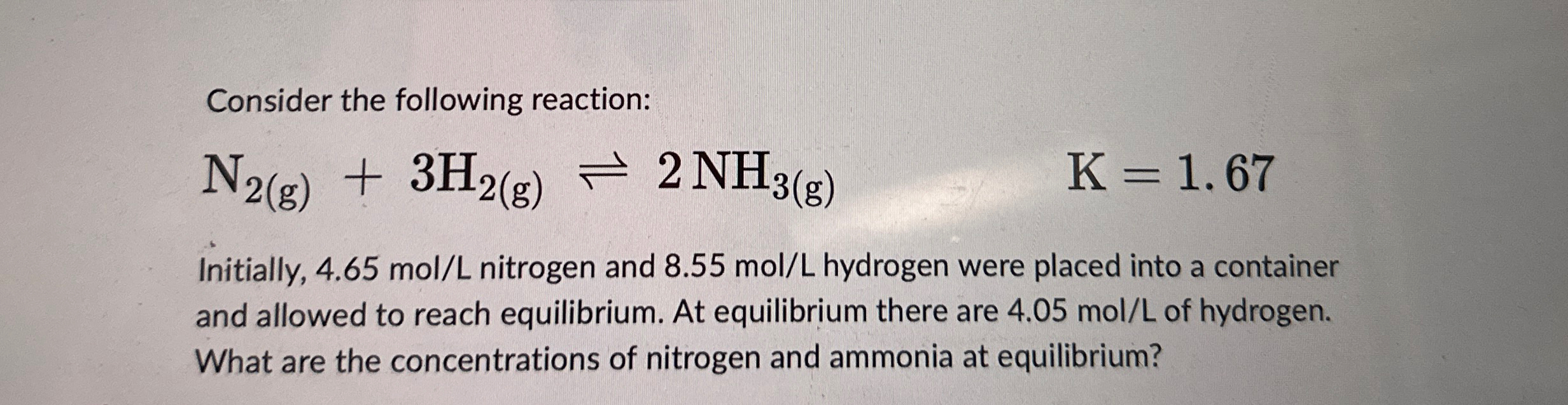 Solved Consider the following | Chegg.com