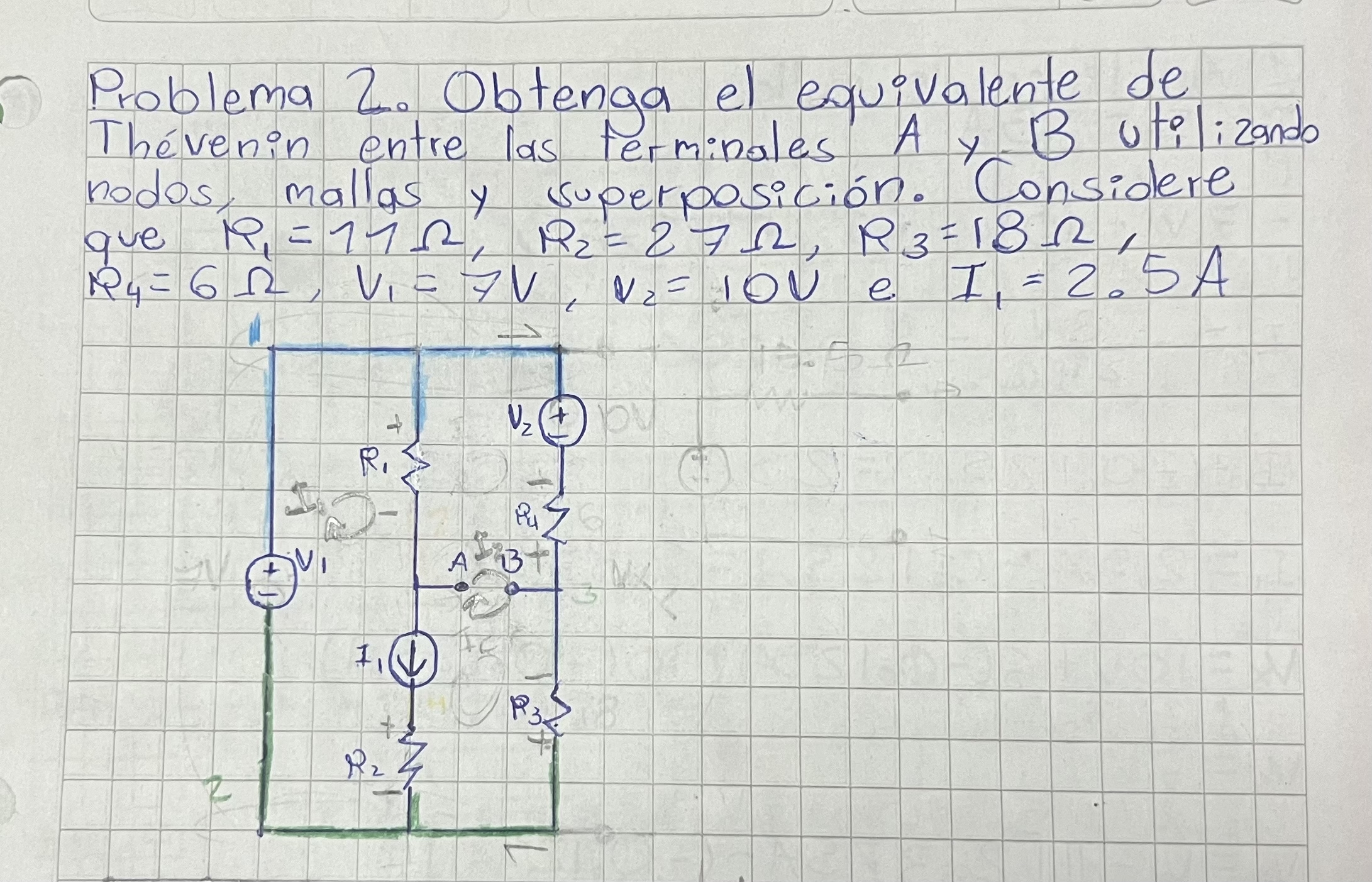 Solved Problema 2. ﻿Obtenga el equivalente de Thévenin entre | Chegg.com