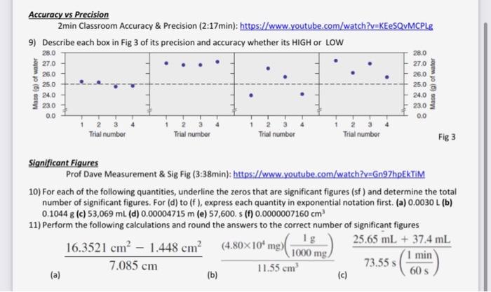 Solved Accuracy vs Precision 2 min Classroom Accuracy \& | Chegg.com