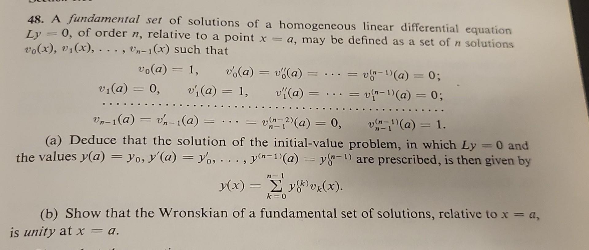Solved 48. A fundamental set of solutions of a homogeneous | Chegg.com