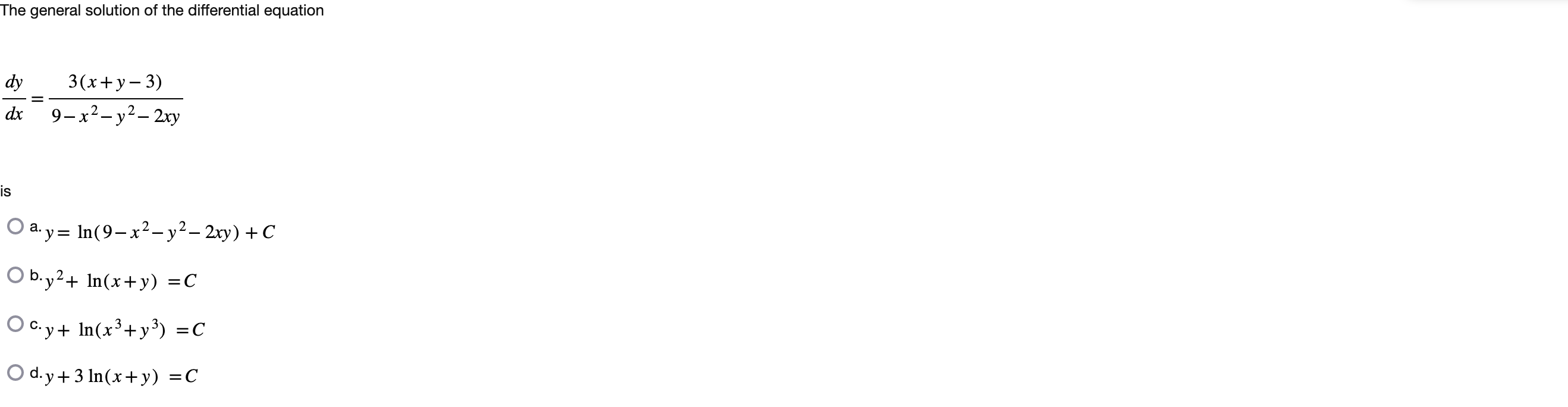 Solved The general solution of the differential | Chegg.com