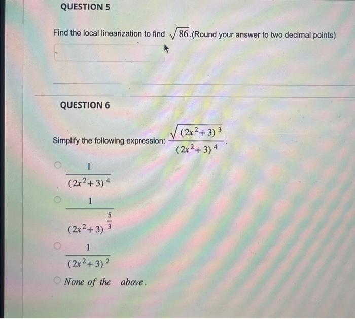 Solved Find the local linearization to find 86. (Round your | Chegg.com