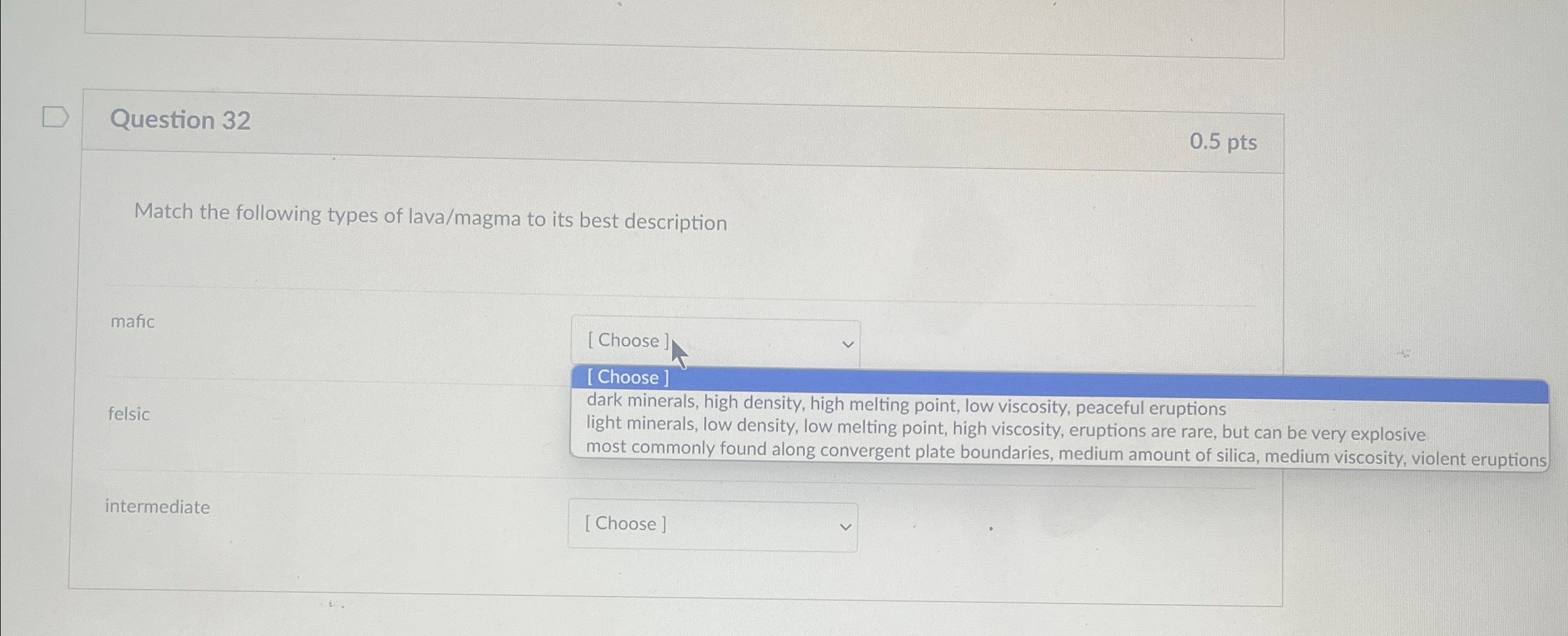 Solved Question 320.5ptsMatch the following types of | Chegg.com