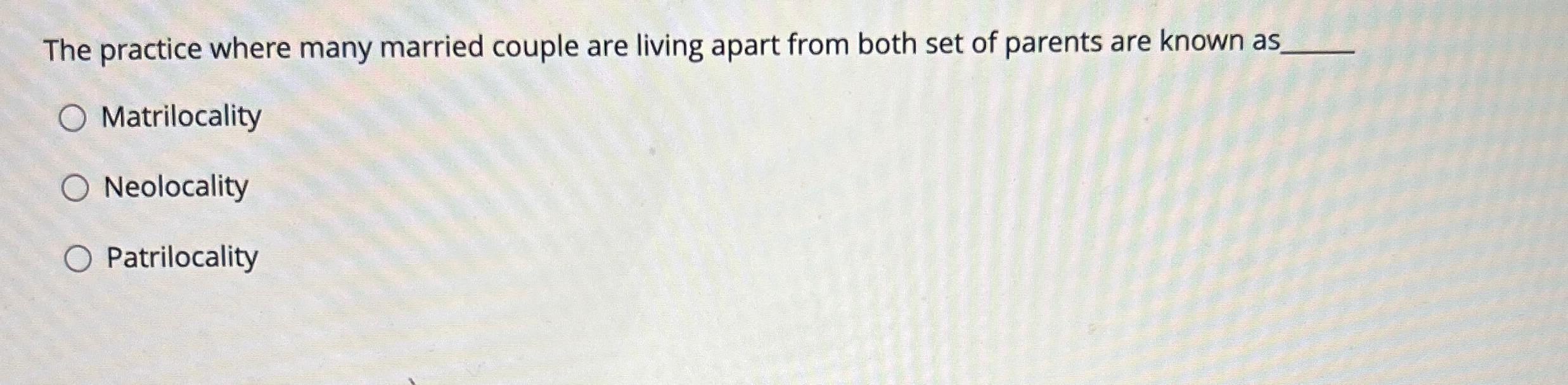 Solved The practice where many married couple are living | Chegg.com