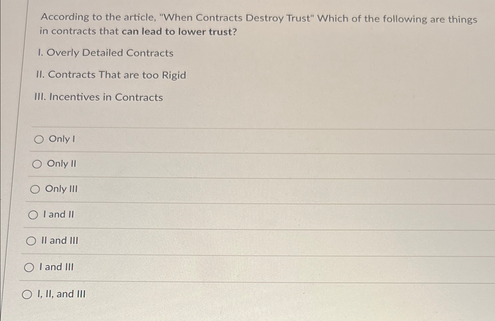 Solved According to the article, "When Contracts Destroy | Chegg.com